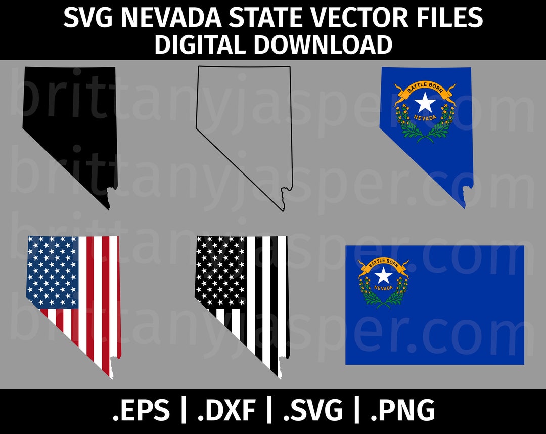 Nevada State Flag SVG Vector Clip Art Cut Files for Cricut, Silhouette ...