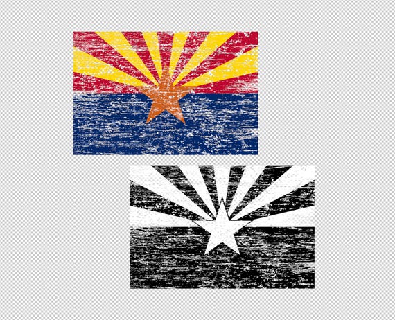 Arizona Flag Distressed Decal AZ State “USA BLACK FLAG GRUNGE” 2