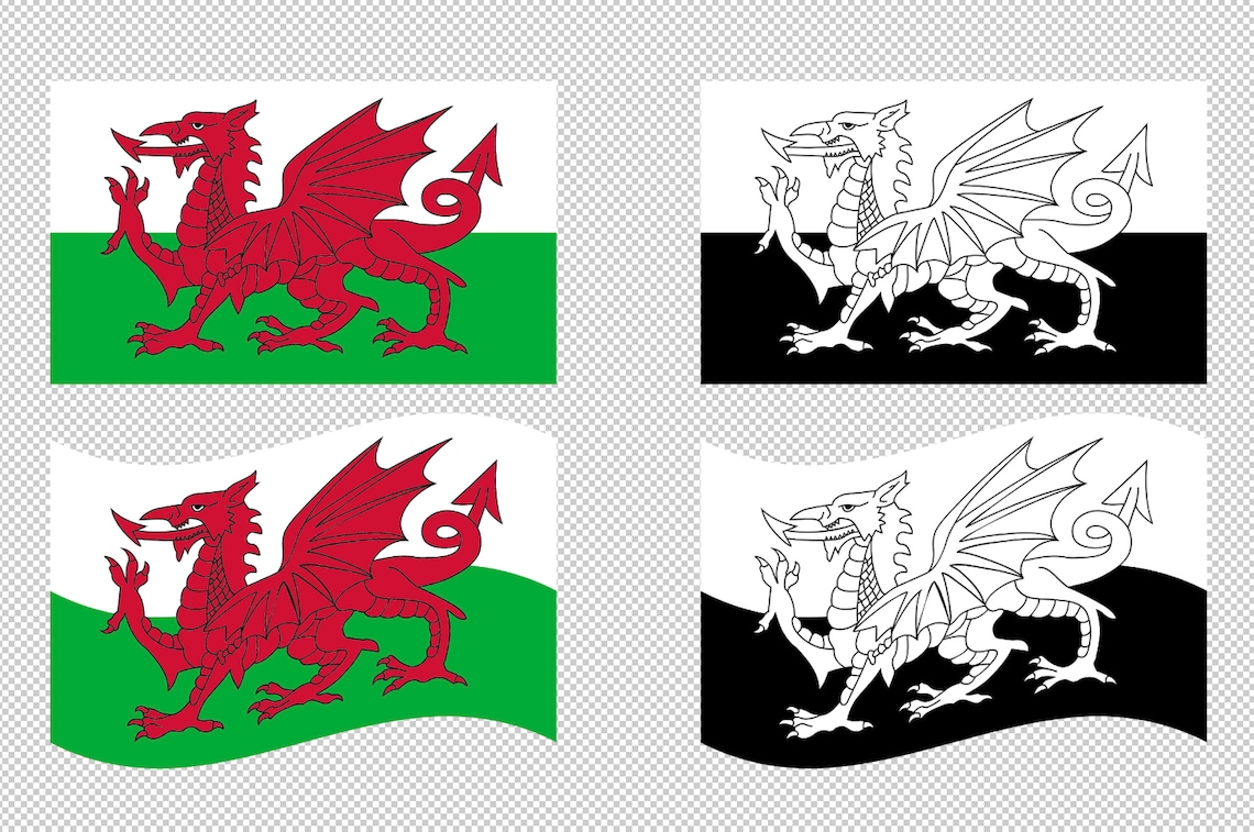 Wales / Welsh Flag SVG Vector Clip Art Cut Files for Cricut - Etsy Canada