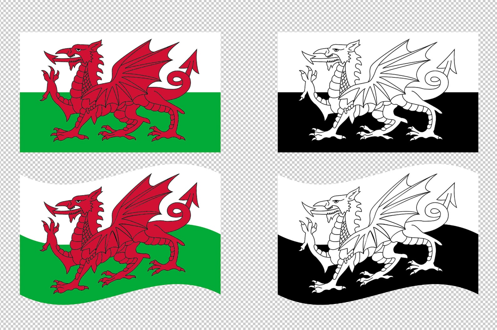 Wales / Welsh Flag SVG Vector Clip Art Cut Files for Cricut | Etsy