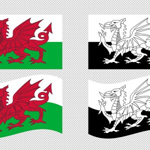 Wales / Welsh Flag SVG Vector Clip Art Cut Files for Cricut | Etsy
