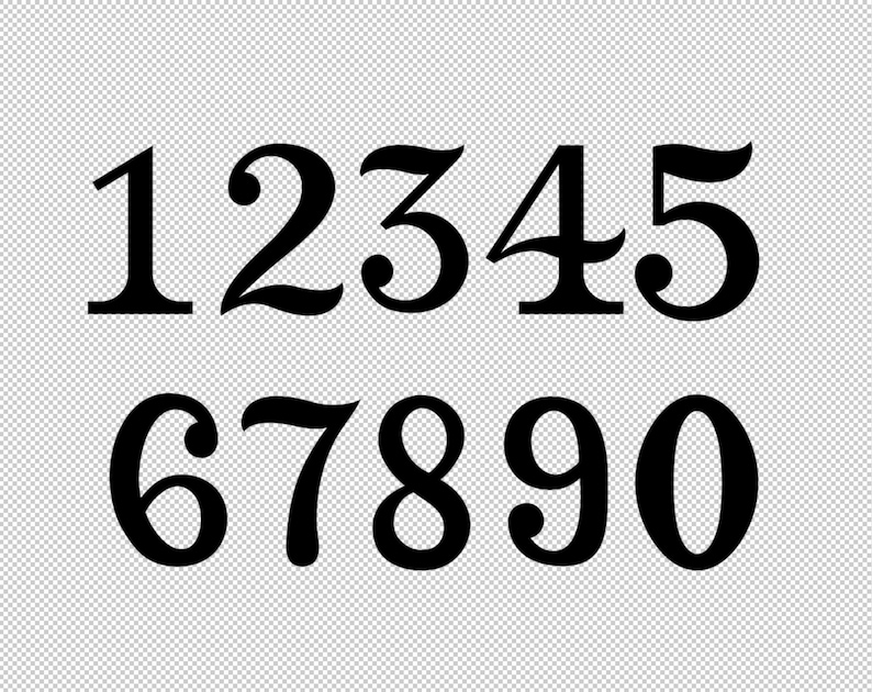 Vintage Style Number SVG Vector Clip Art - Cut Files for Cricut ...