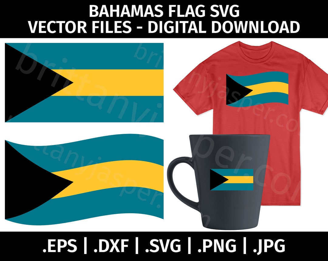 Bahamas Flag SVG Vector Clip Art Cutting Files for Cricut, Silhouette ...