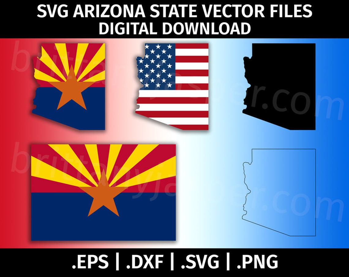 Arizona State Flag SVG Vector Clip Art Cutting Files for | Etsy