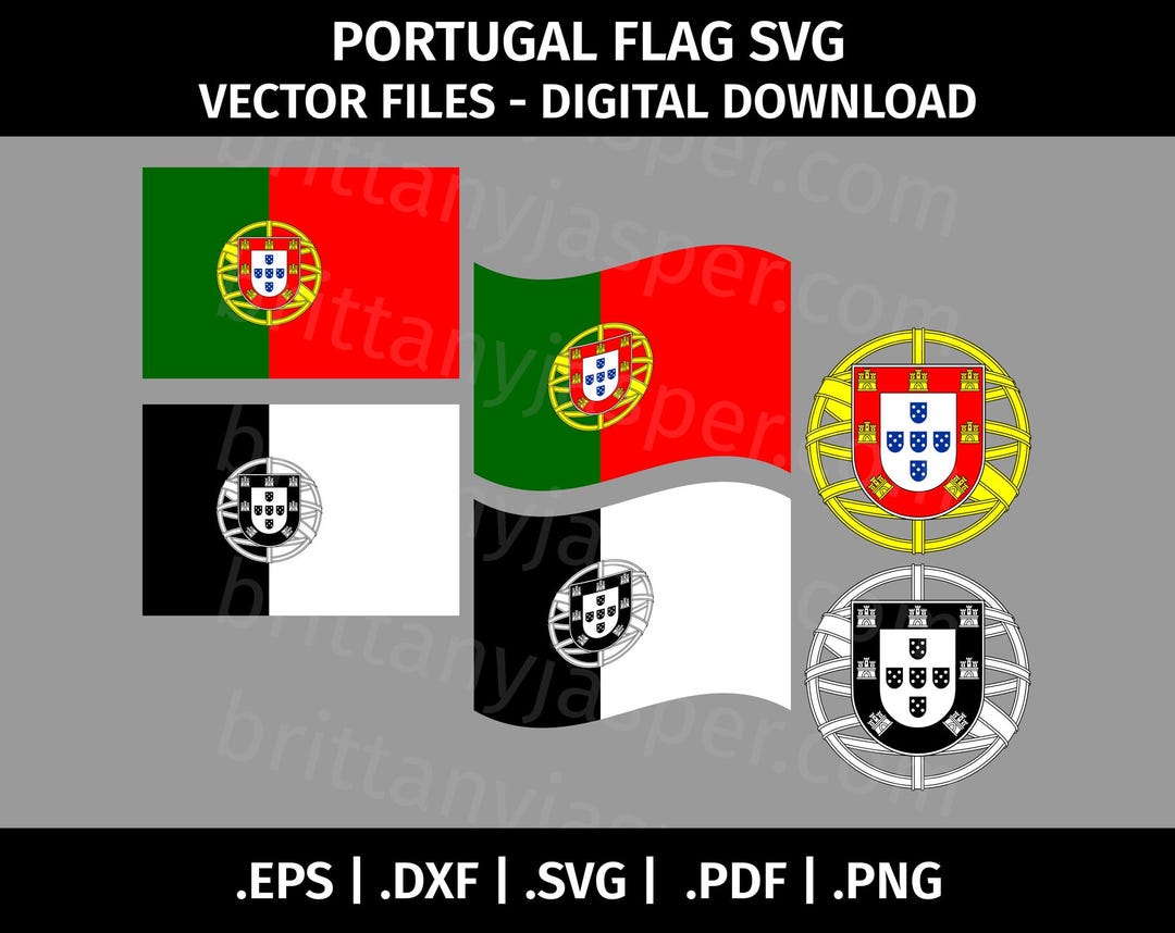 Portugal Flag SVG Vector - Cut Files for Cricut - Eps Dxf Svg Pdf Png ...