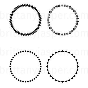 Circle Frames / Borders SVG Vector Clip Art Cutting Files for Cricut ...
