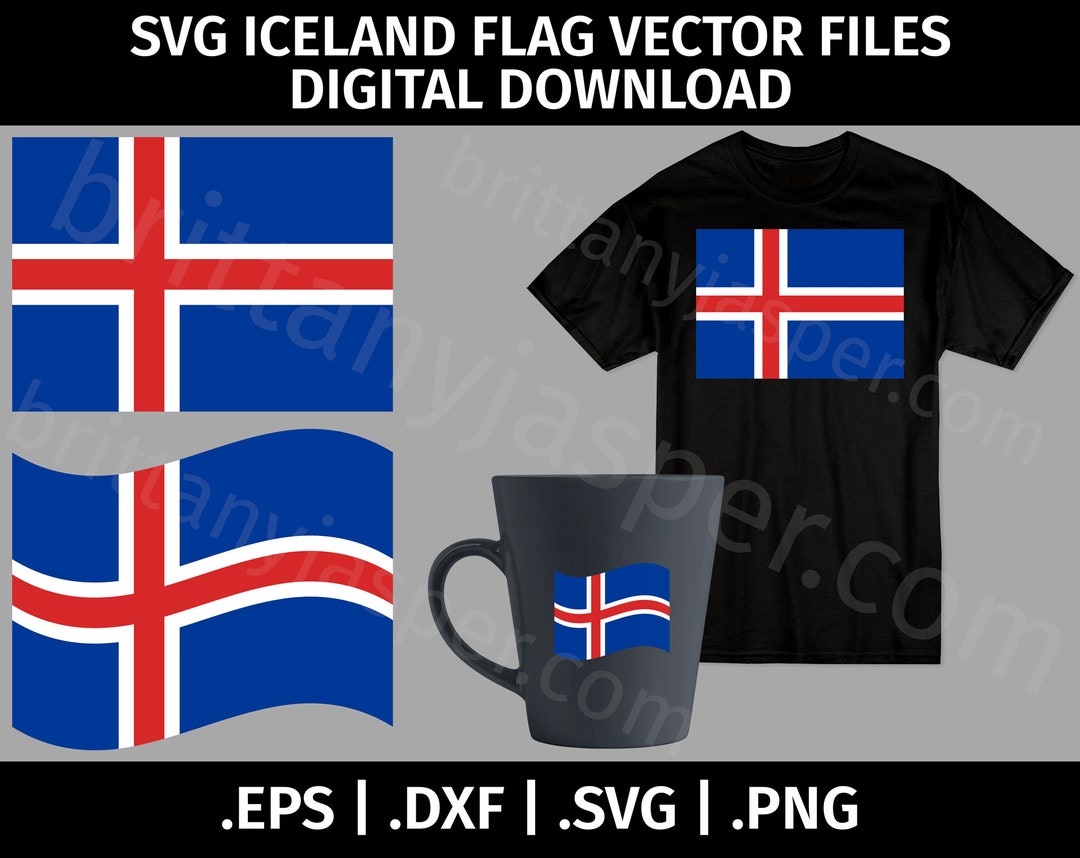 Iceland Flag SVG Vector Clip Art Cutting Files for Cricut, Silhouette ...