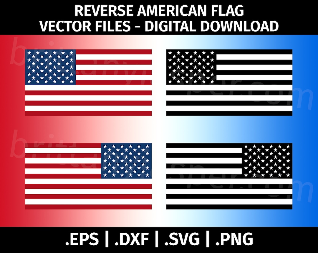 Reverse American Flag SVG - United States of America Flag SVG Vector ...