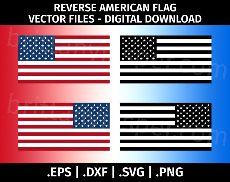 Reverse American Flag SVG - United States of America Flag SVG Vector ...