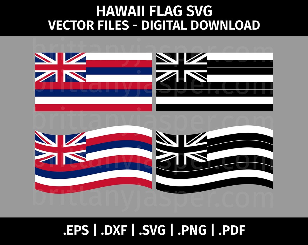 Hawaii State Flag SVG Vector Clip Art - Cut Files for Cricut ...
