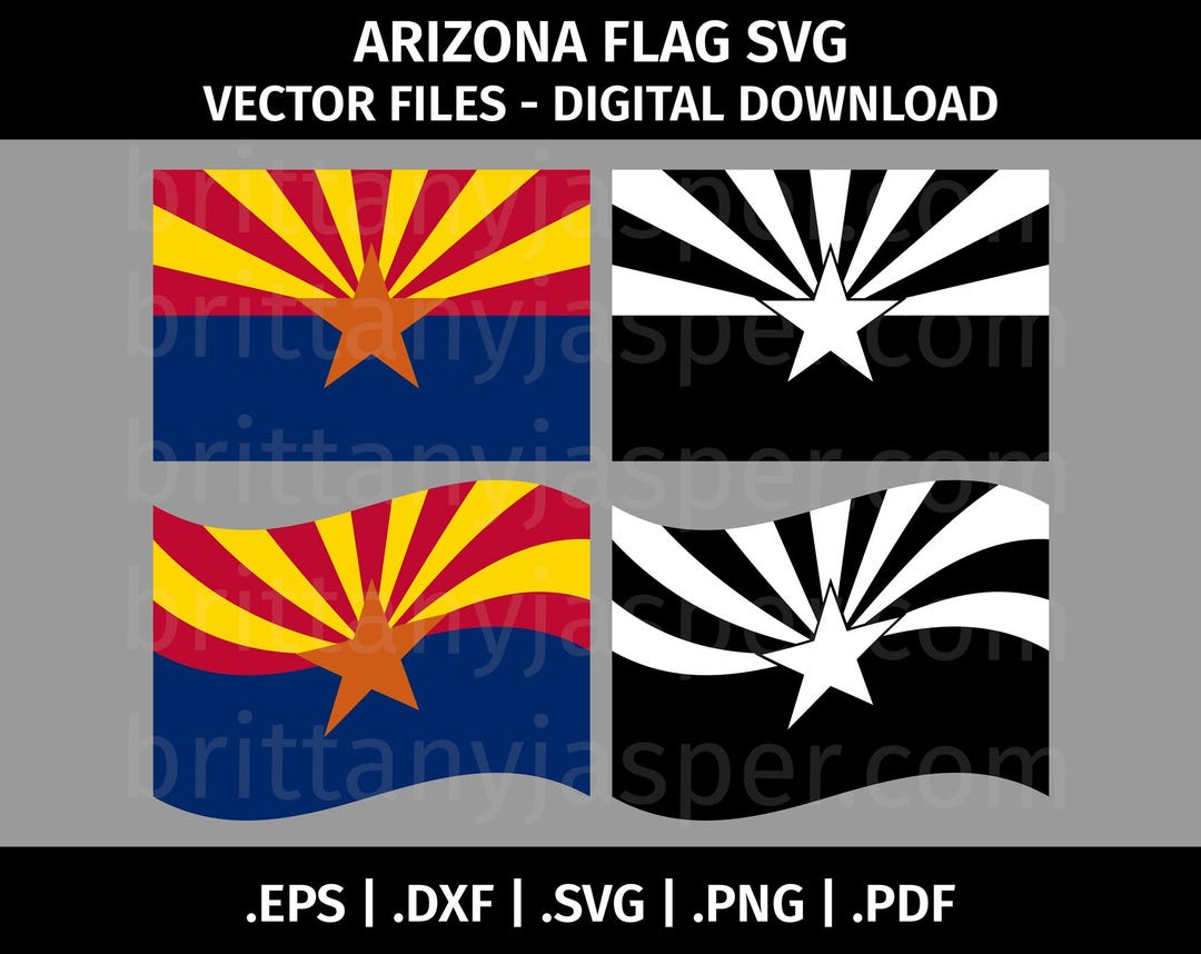 Arizona State Flag SVG Vector Clip Art - Cut Files for Cricut ...