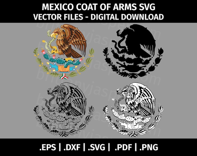 Bandera de México SVG en blanco y negro, clip art vectorial - Archivos ...