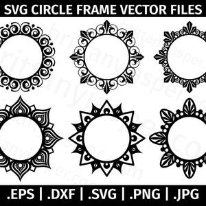 Circle Frames / Borders SVG Vector Clip Art - Cutting Files for Cricut ...