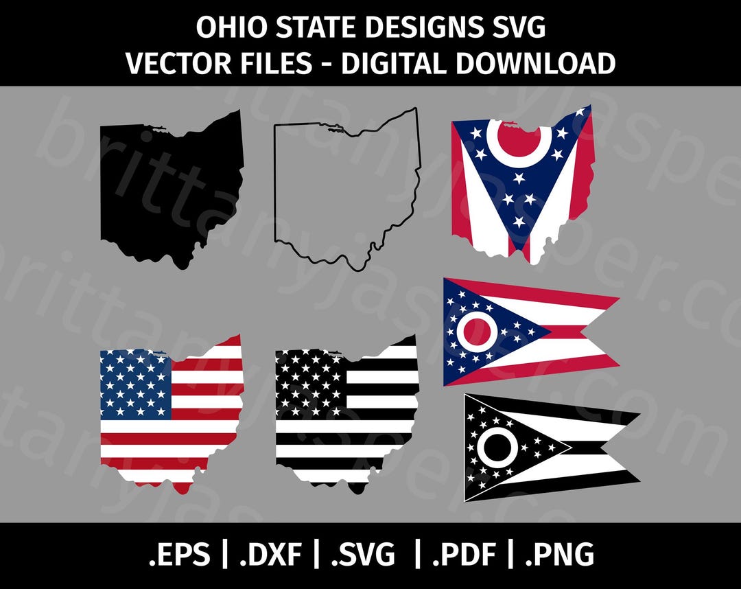 Ohio State Flag SVG Vector Clip Art - Cut Files for Cricut, Silhouette ...