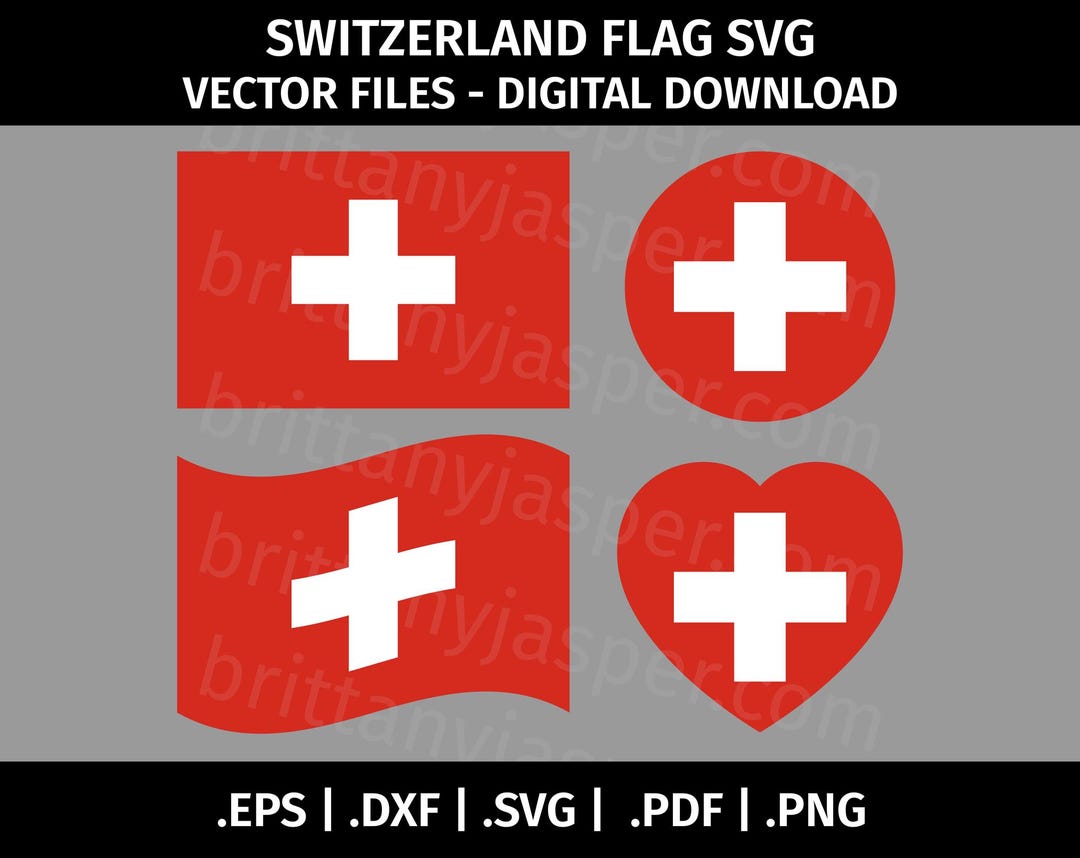 Switzerland Flag SVG Vector Clip Art - Cut Files for Cricut, Silhouette ...