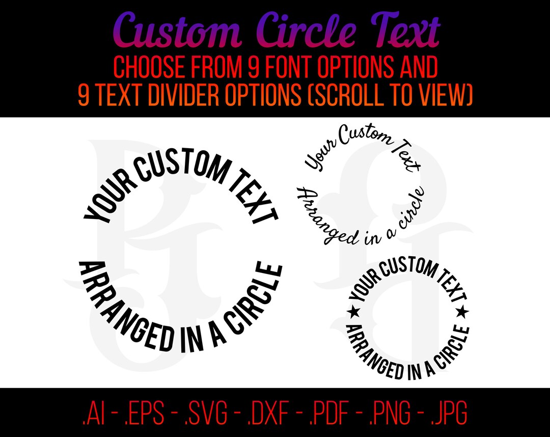 Custom Circle Text Your Personalized Text Arranged in Circular Format ...