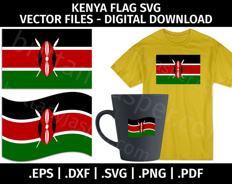 Kenya Flag SVG Vector Clip Art Cut Files for Cricut | Etsy