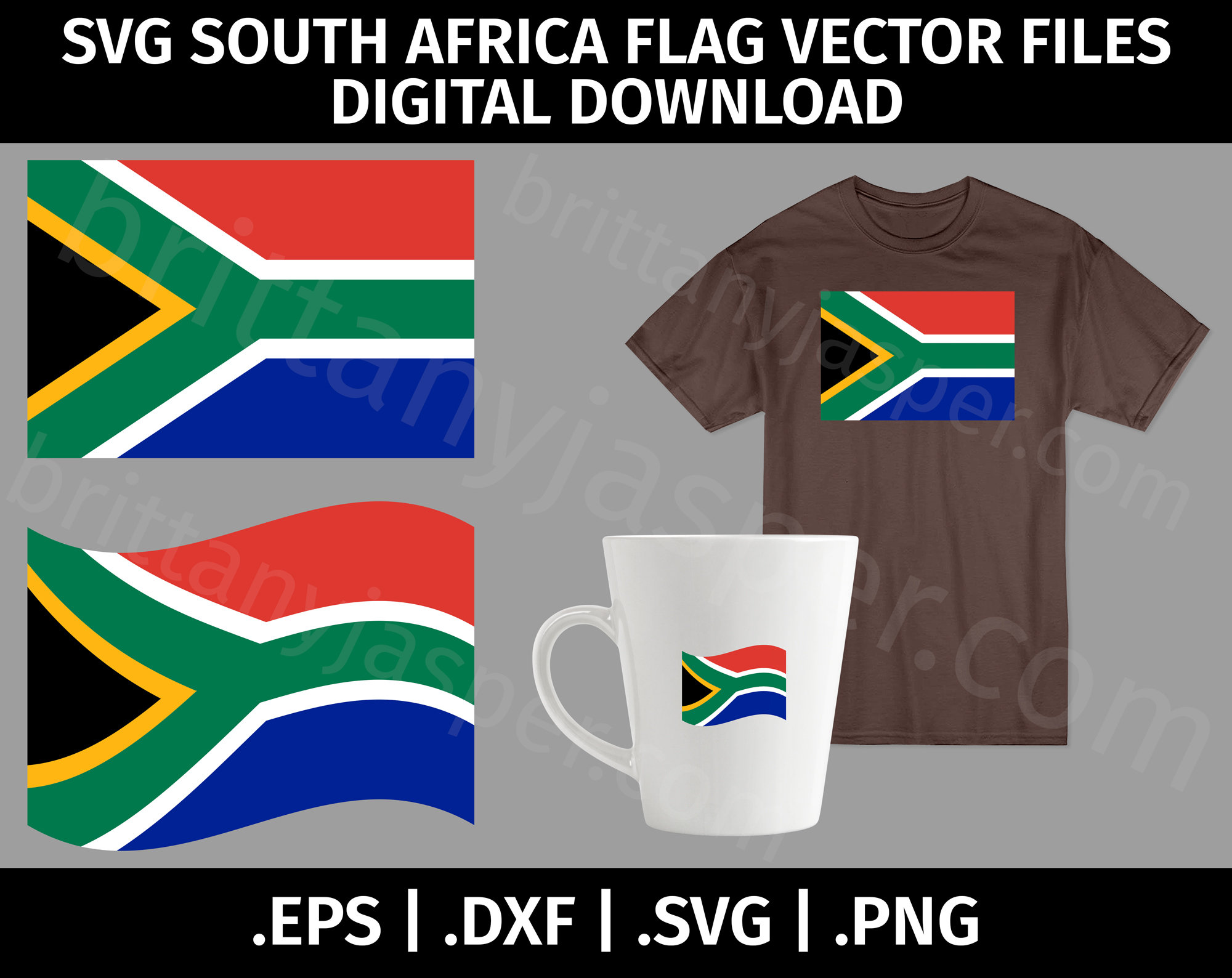 South African Flag Outline