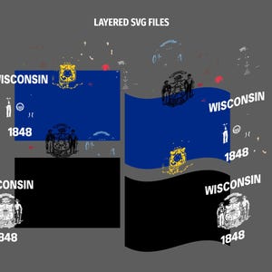 Wisconsin State Flag SVG Vector Clipart - Cut Files for Cricut ...