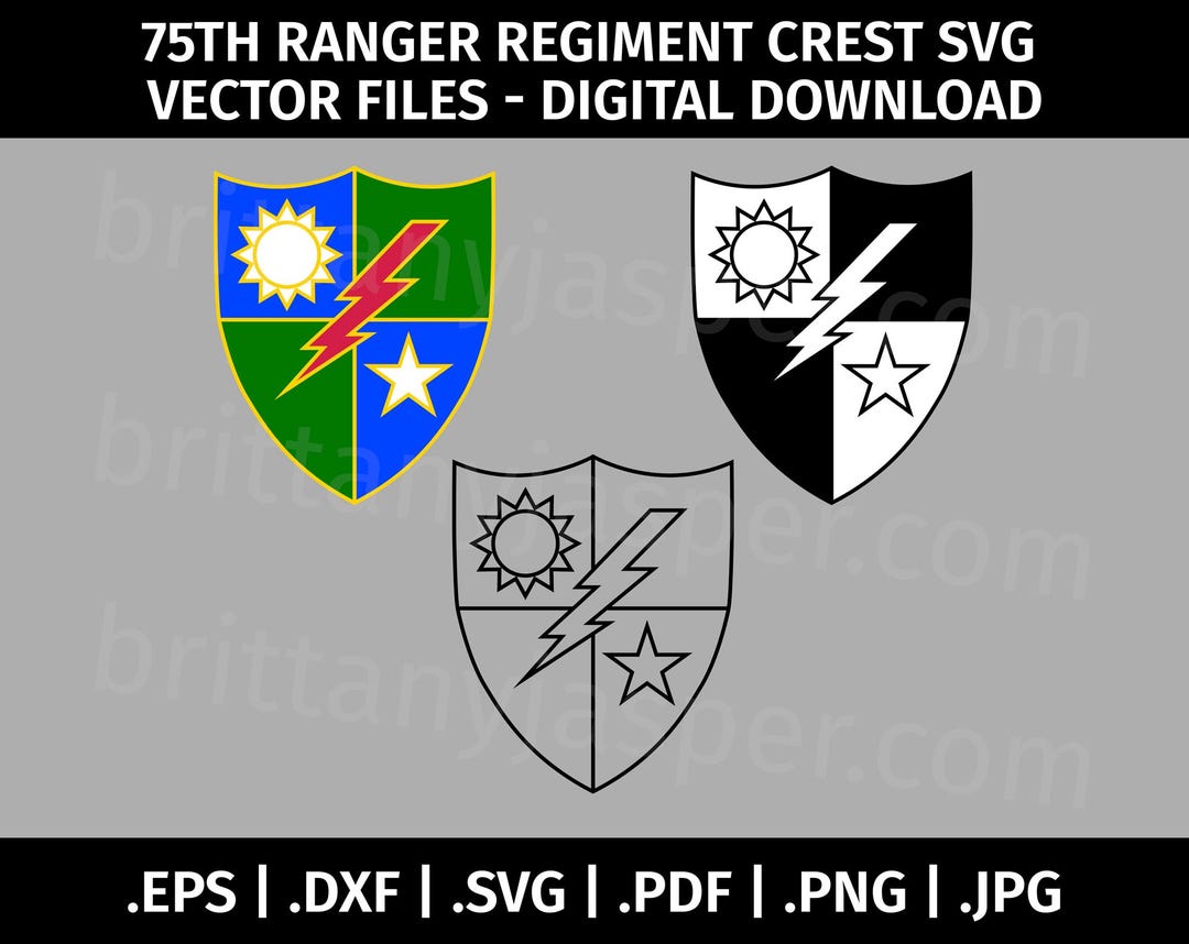 Army 75th Ranger Regiment Unit Crest DUI SVG - Vector Clip Art - Cut ...