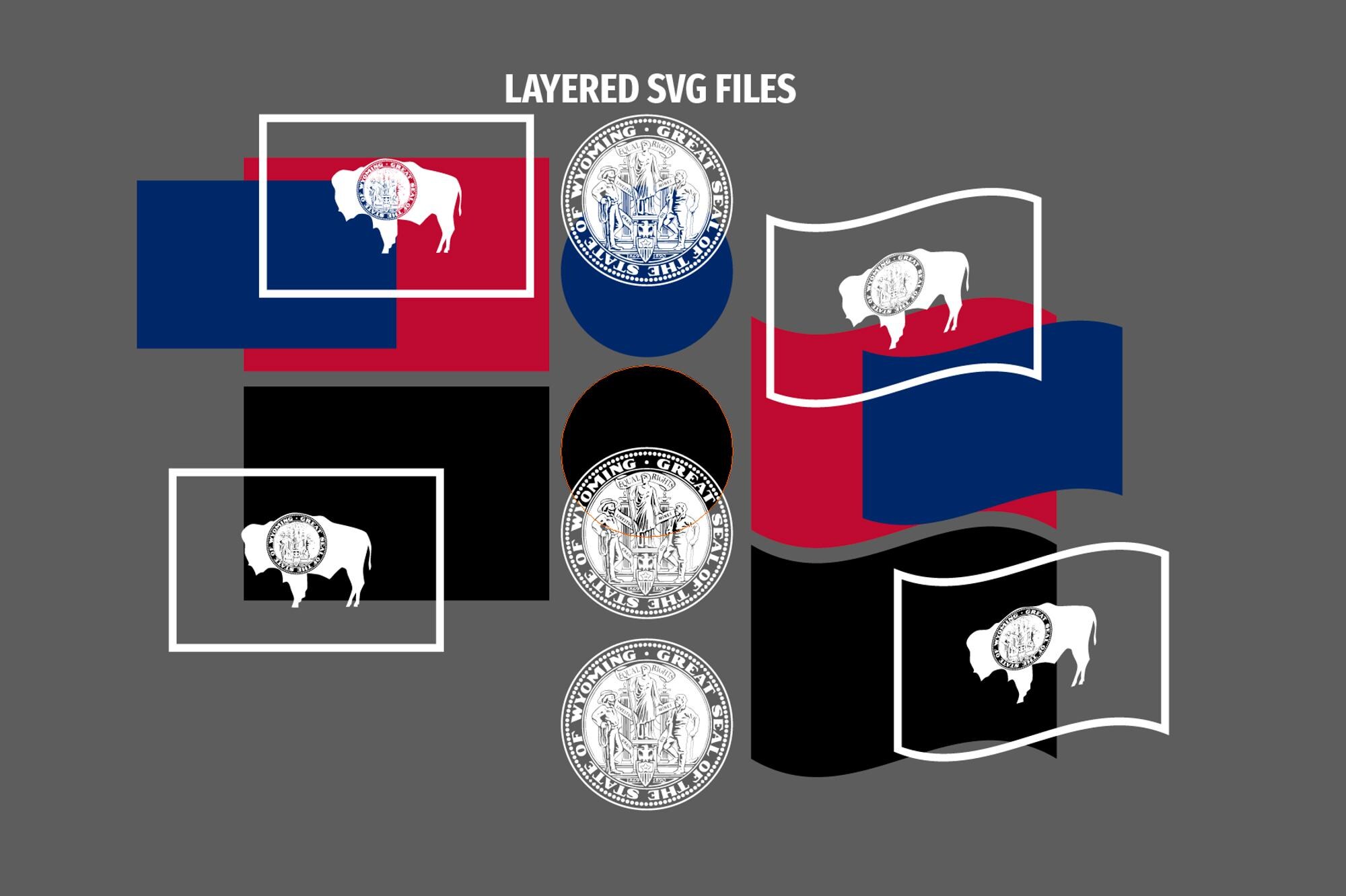 Wyoming State Flag SVG Vector Clip Art - Cut Files for Cricut ...