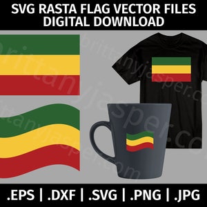 Bandera Rasta SVG Vector Clip Art Archivos de corte para Cricut ...