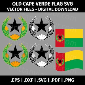 Old Cape Verde Flag SVG Vector Clip Art - Cut Files for Cricut ...