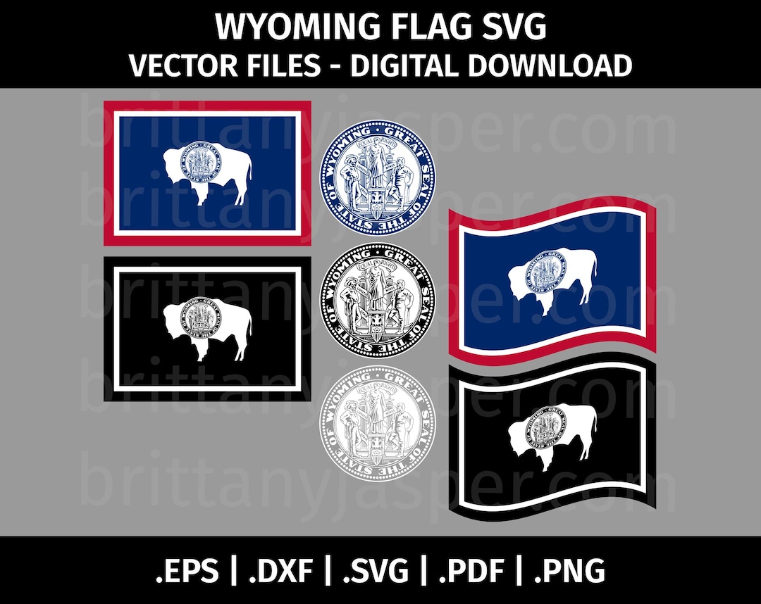 Wyoming State Flag SVG Vector Clip Art - Cut Files for Cricut ...