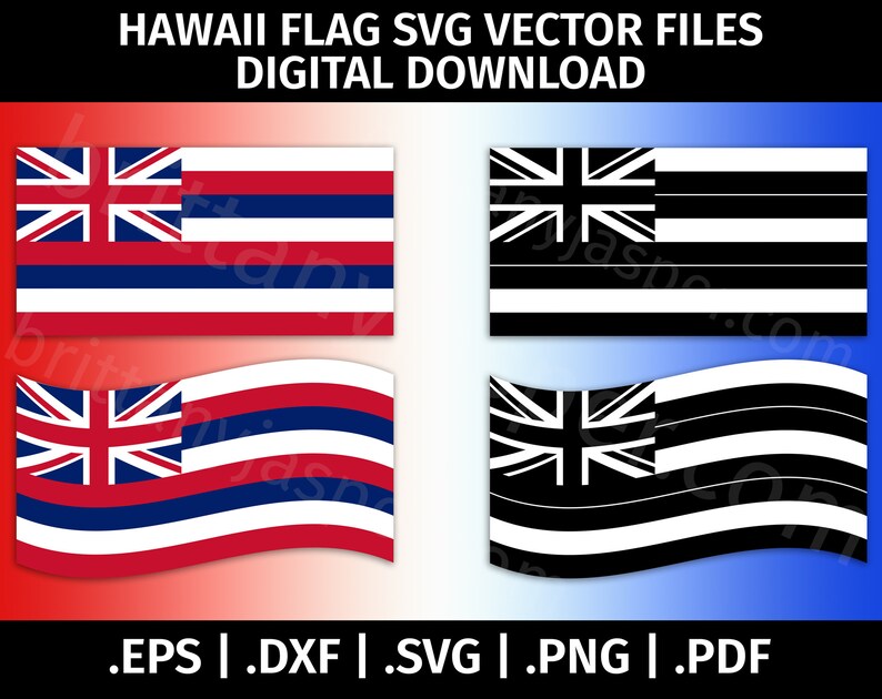 Hawaii State Flag SVG Vector Clip Art Cut Files for Cricut - Etsy