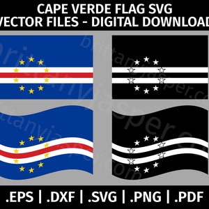 Cape Verde Flag SVG Vector Clip Art - Cut Files for Cricut, Silhouette ...
