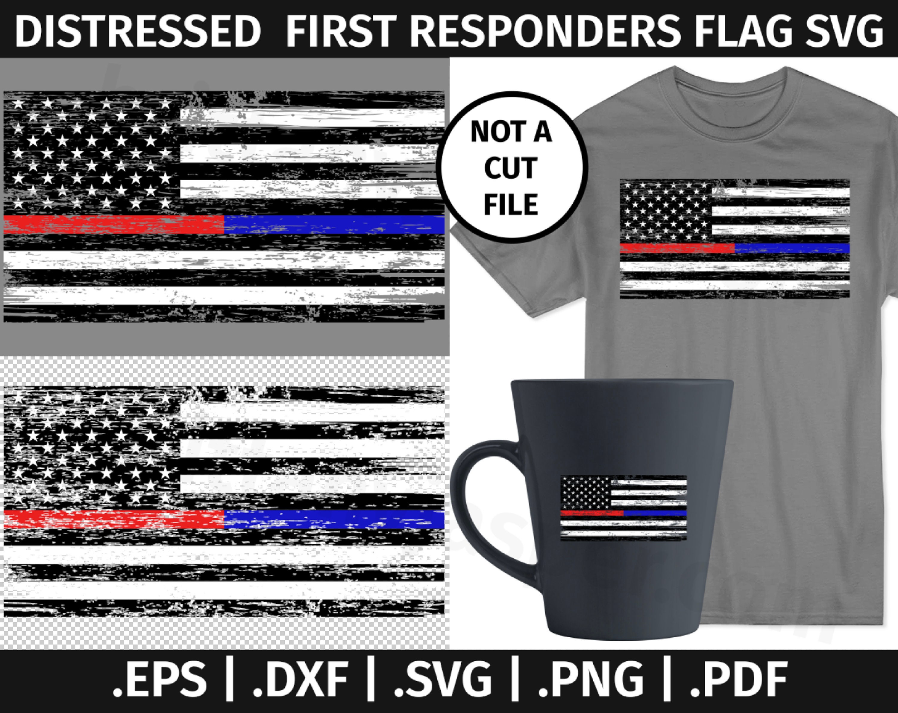 Distressed First Responders Flag Svg - Etsy Canada