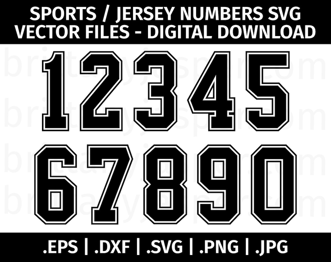 Jersey / Sports Number SVG Vector Clip Art - Cut Files for Cricut ...