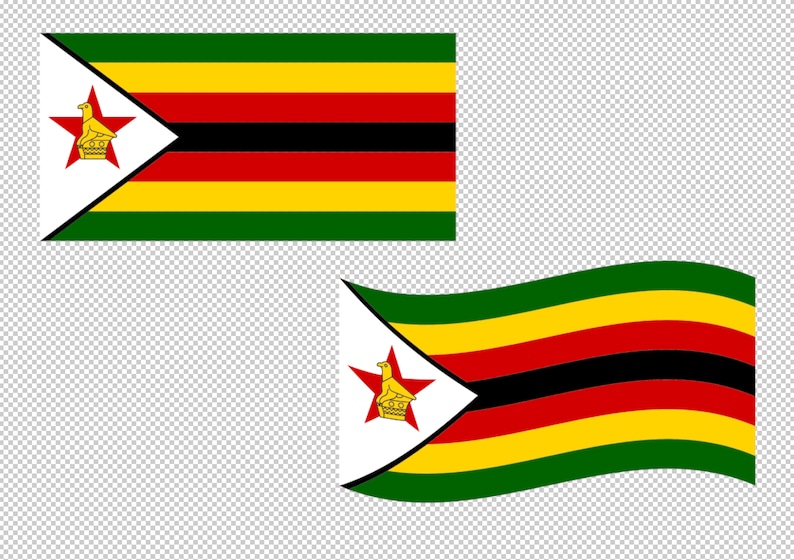 Zimbabwe Flag SVG Vector Clip Art Cut Files for Cricut - Etsy