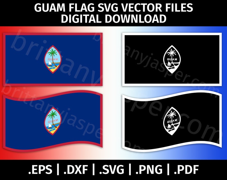 Guam Flag SVG Vector Clip Art Cut Files for Cricut - Etsy