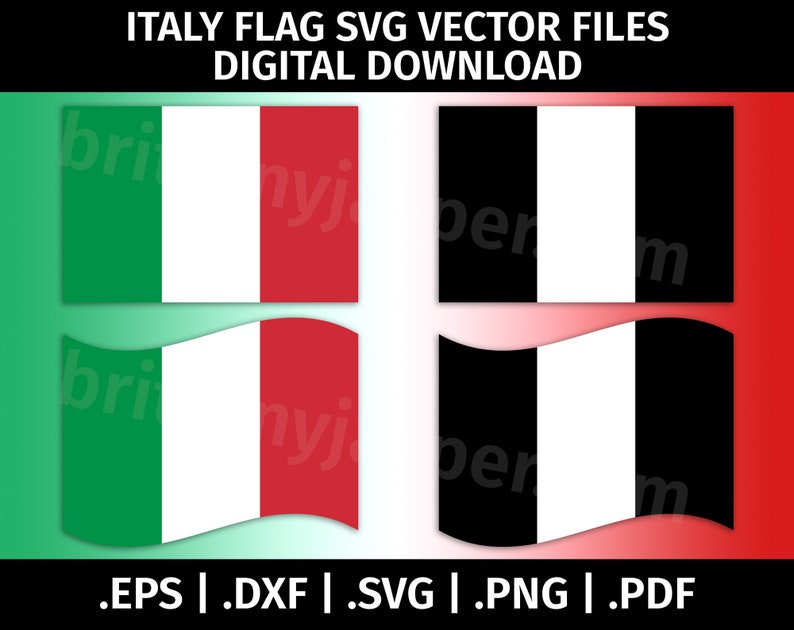 Italy Flag SVG Vector Clip Art Bundle Cutting Files for - Etsy