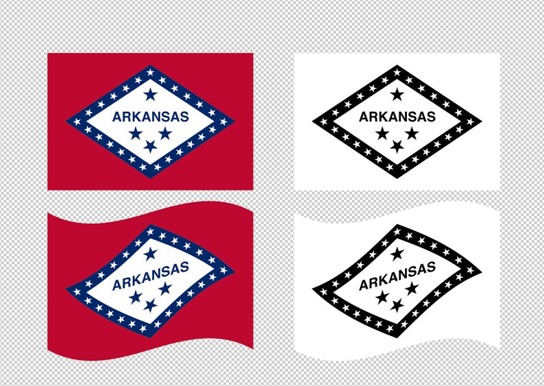 Arkansas State Flag SVG Vector Clip Art Cut Files for - Etsy