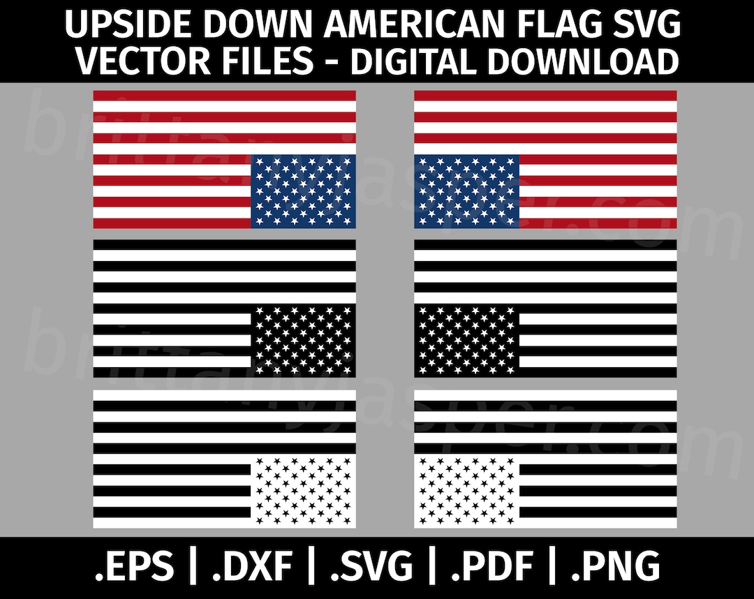 United States Upside Down Flag SVG Vector Clip Art - Cut Files for ...