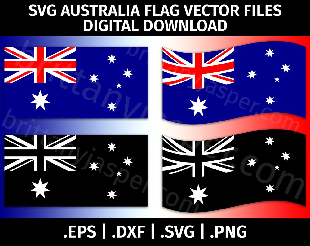 Australia Flag SVG Vector Clip Art Cutting Files for Cricut | Etsy