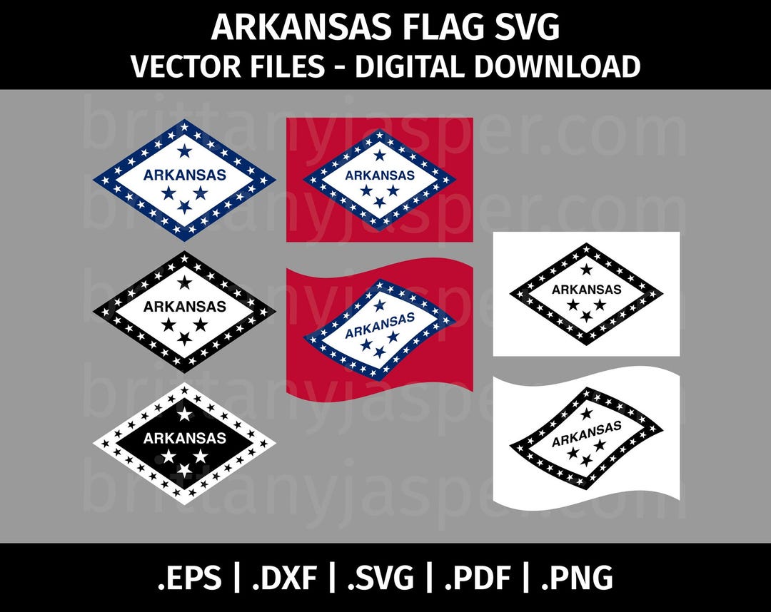 Arkansas State Flag SVG Vector Clip Art - Cut Files for Cricut ...