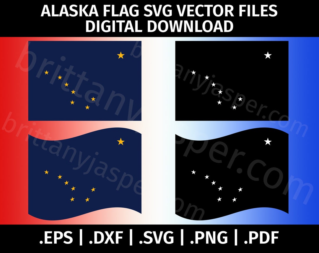 Alaska State Flag SVG Vector Clip Art Cut Files for Cricut, Silhouette ...