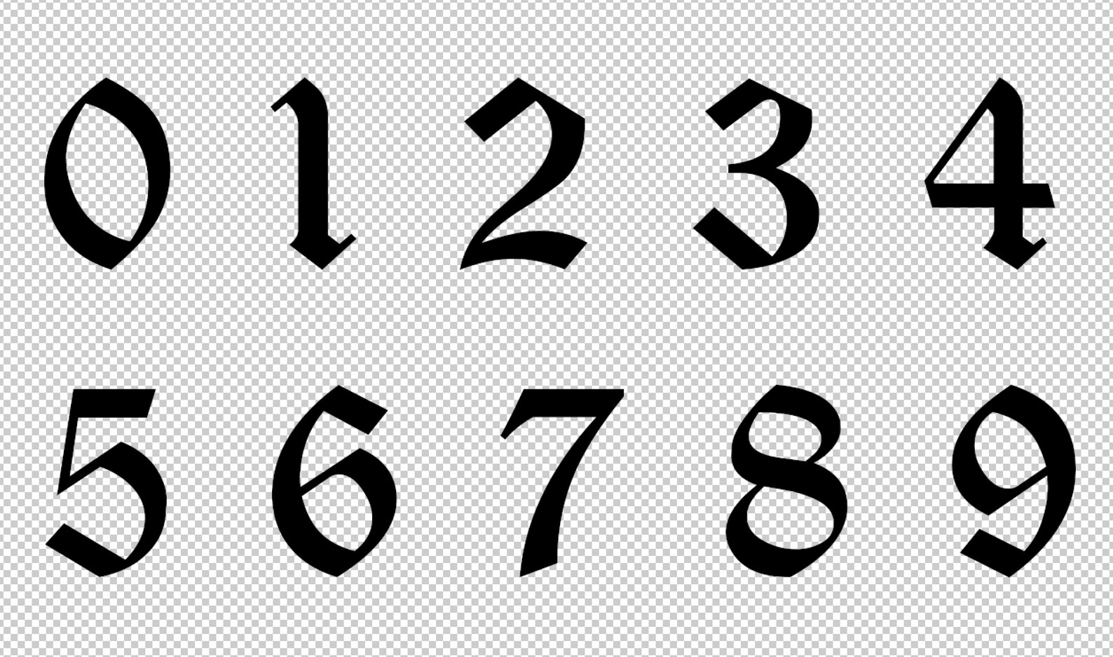 Old English Number SVG Vector Clip Art Cut Files for Cricut | Etsy