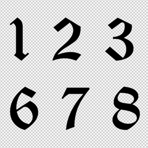 Old English Number SVG Vector Clip Art Cut Files for Cricut, Silhouette ...