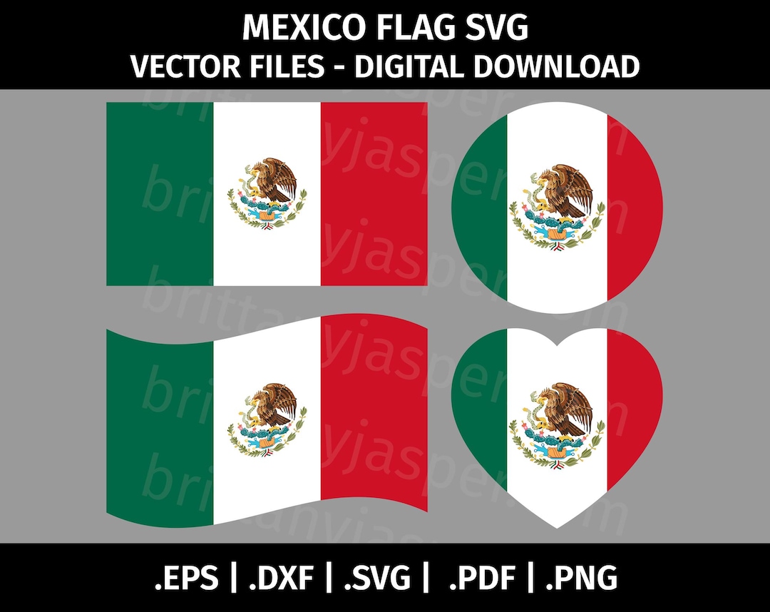 Mexico Flag SVG Vector Clip Art - Cut Files for Cricut, Silhouette ...