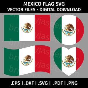 Mexico Flag SVG Vector Clip Art - Cut Files for Cricut, Silhouette ...