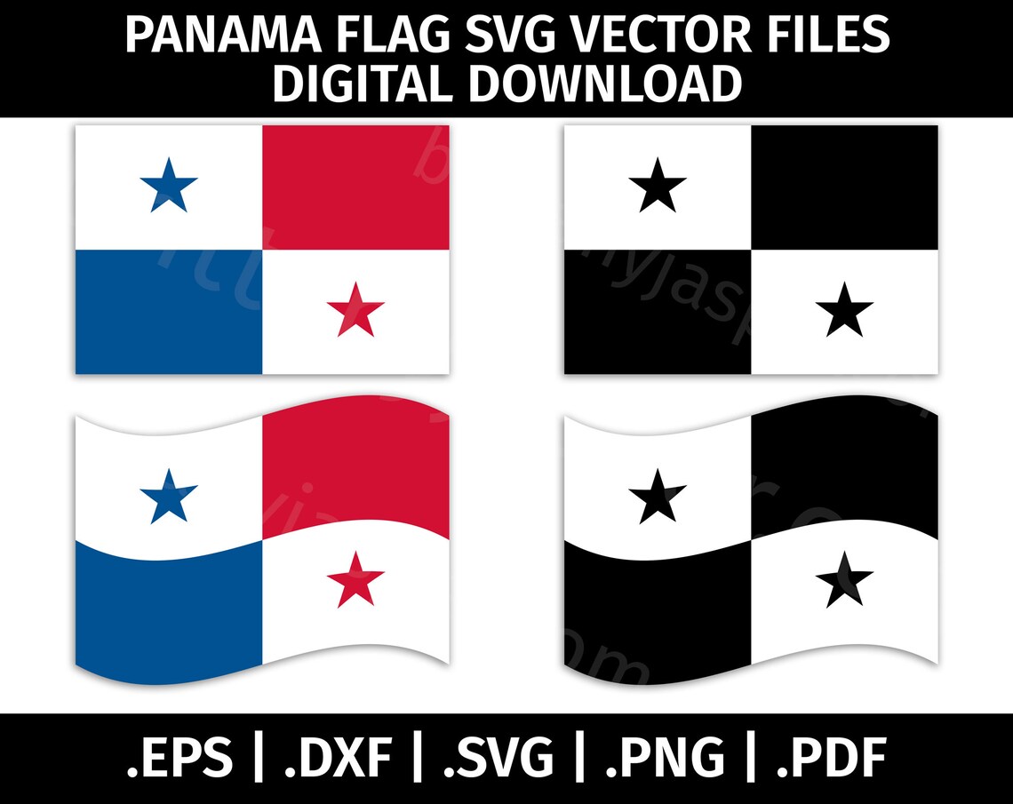 Panama Flag SVG Vector Clip Art Cut Files for Cricut - Etsy