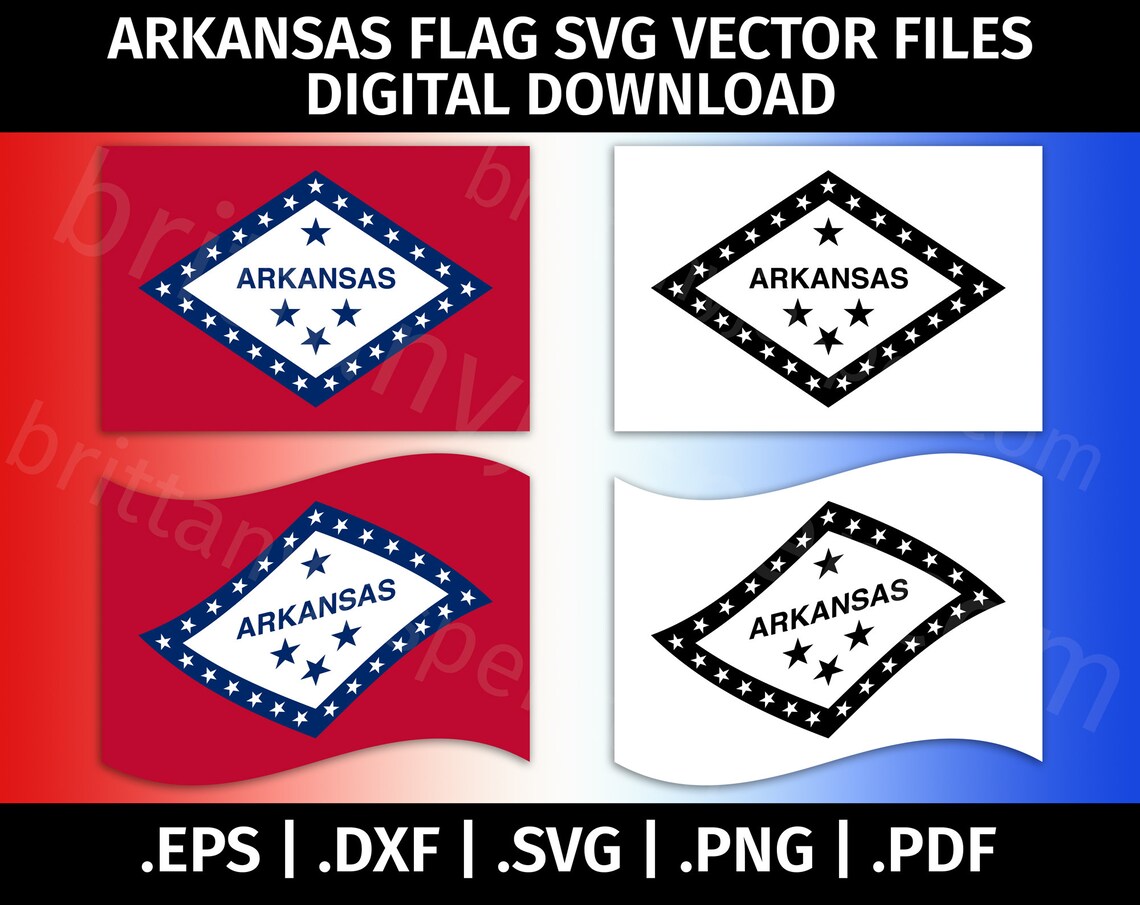 Arkansas State Flag SVG Vector Clip Art Cut Files for | Etsy