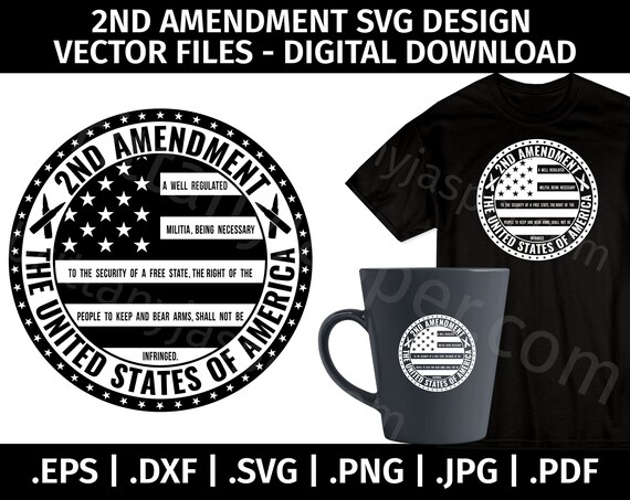 2nd Amendment SVG Design Vector Clip Art Cut Files for - Etsy