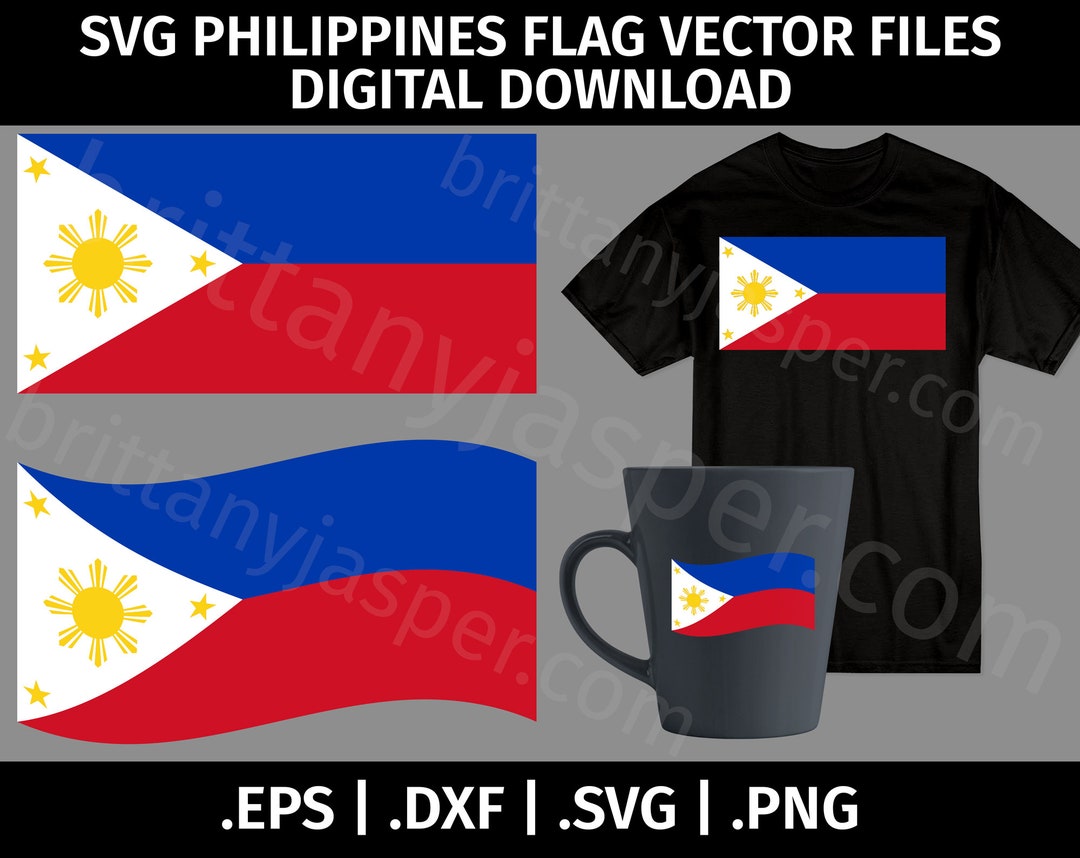 Philippines Flag SVG Vector Clip Art Cutting Files for Cricut ...
