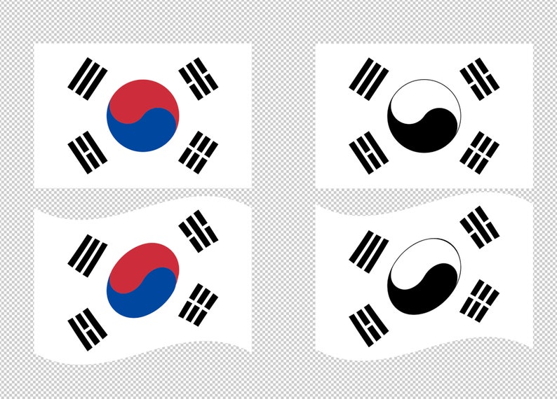 South Korea Flag Svg Vector Clip Art Cut Files For Cricut Etsy