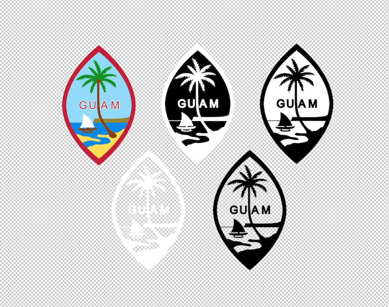 Guam Flag Seal SVG Vector Clip Art - Cut Files for Cricut, Silhouette ...